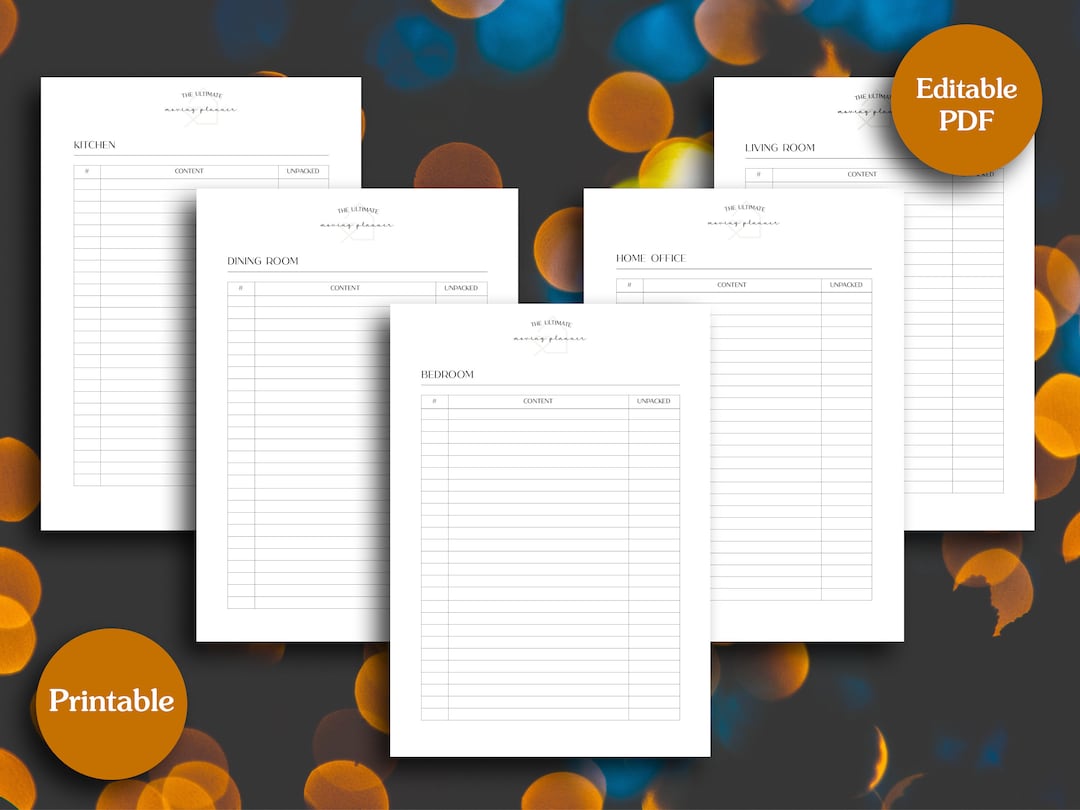 Moving Planner, Moving Checklist Printable, Relocation Planner, Moving ...