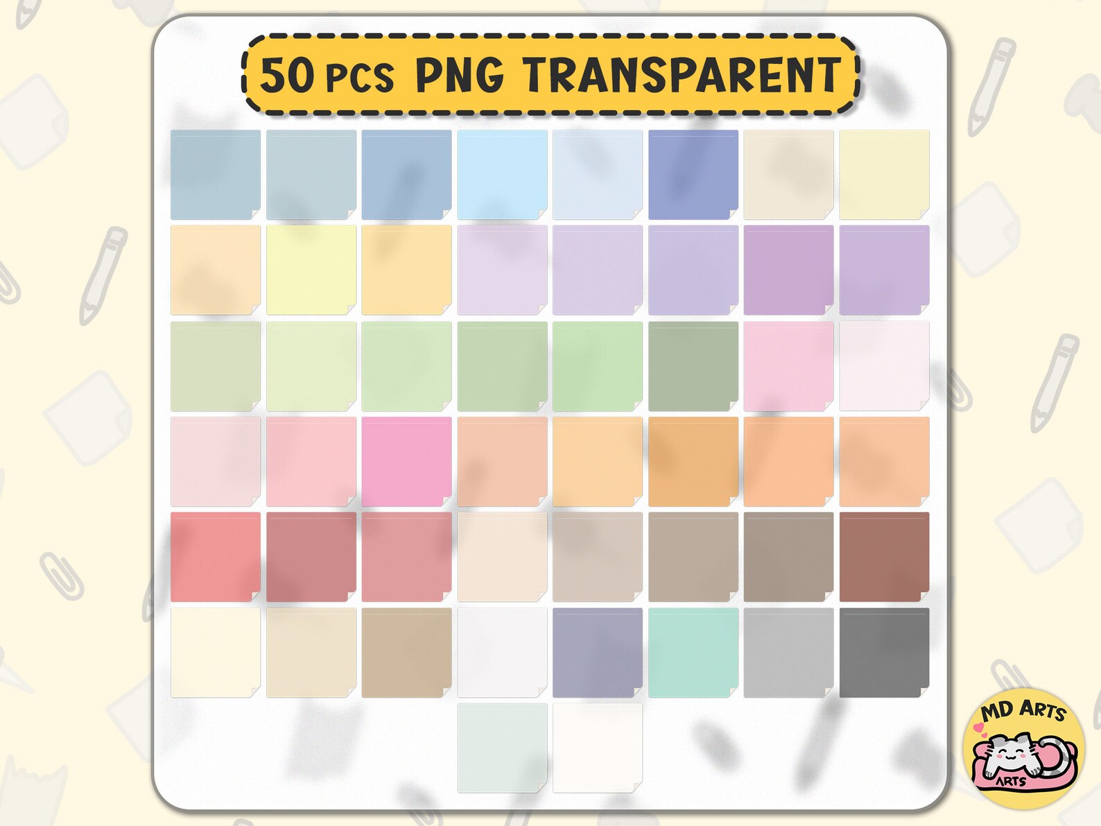 Sticky Notes PNG Bundle, Semi Transparent, Opaque, iPad Android ...