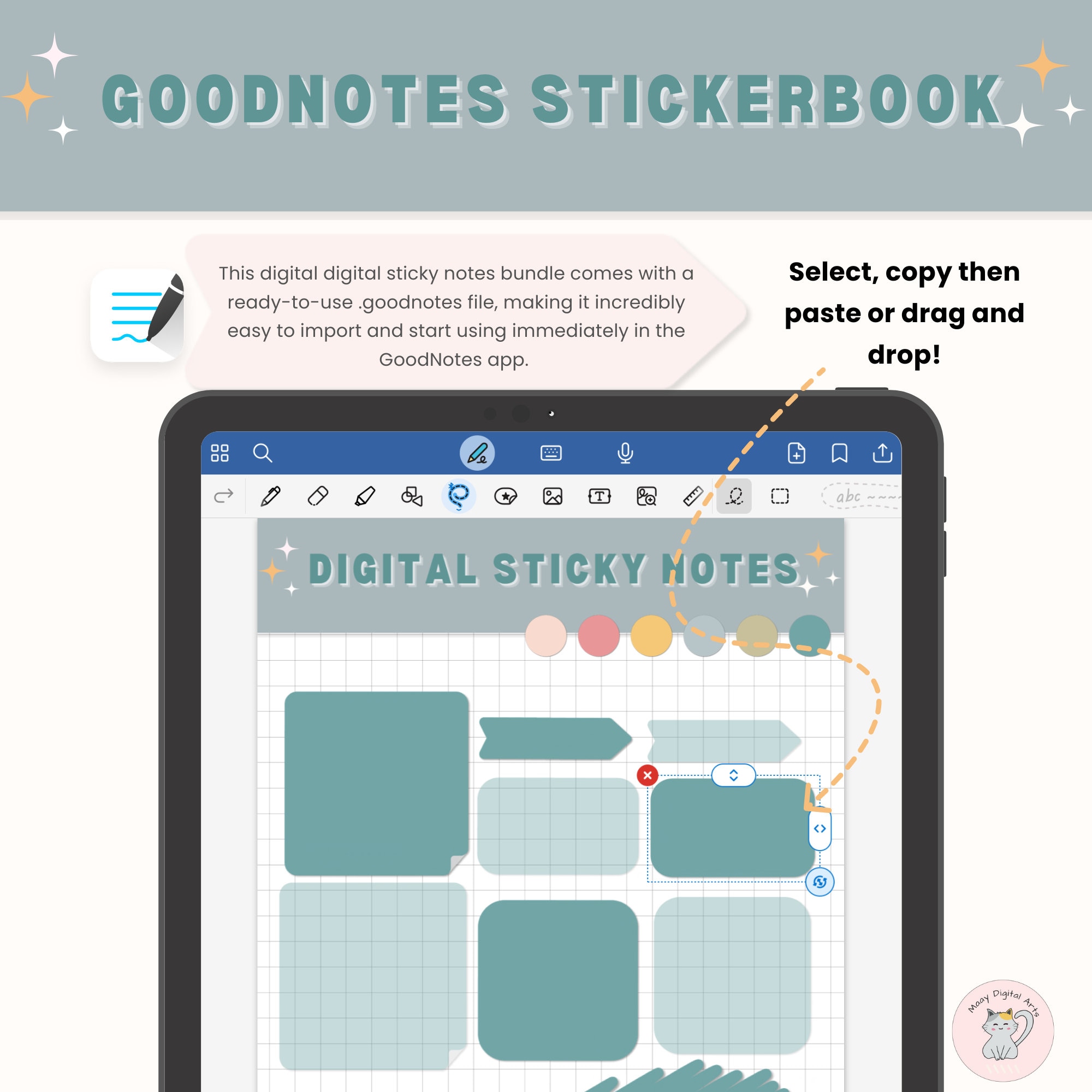 Sticky Notes Digital | for Goodnotes, Notability, Digital Planner ...