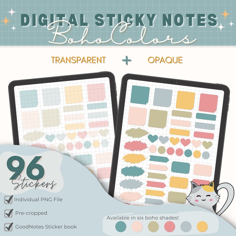 Sticky Notes Digital | for Goodnotes, Notability, Digital Planner ...