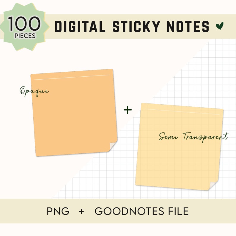 Sticky Notes PNG Bundle, Semi Transparent, Opaque, iPad Android ...