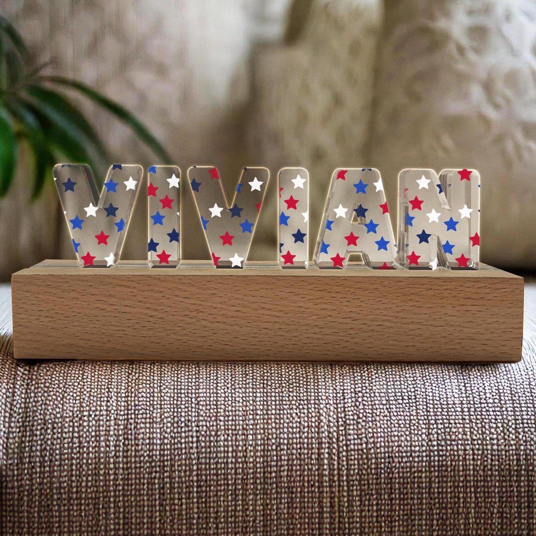 LED Name Sign Personalized Light up Acrylic Desk Plate for Kids Night ...