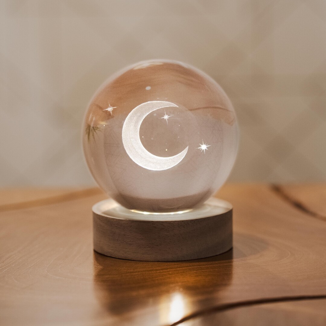 Dim Night Light Crescent Moon Lamp Office Desk Decor, Personalized ...