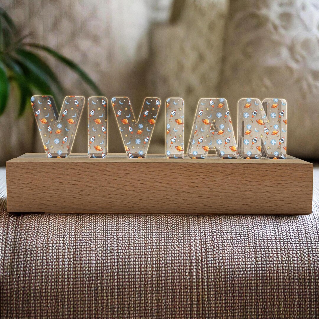 Light up Name Plate for Desk Personalized LED Name Sign Custom Night ...