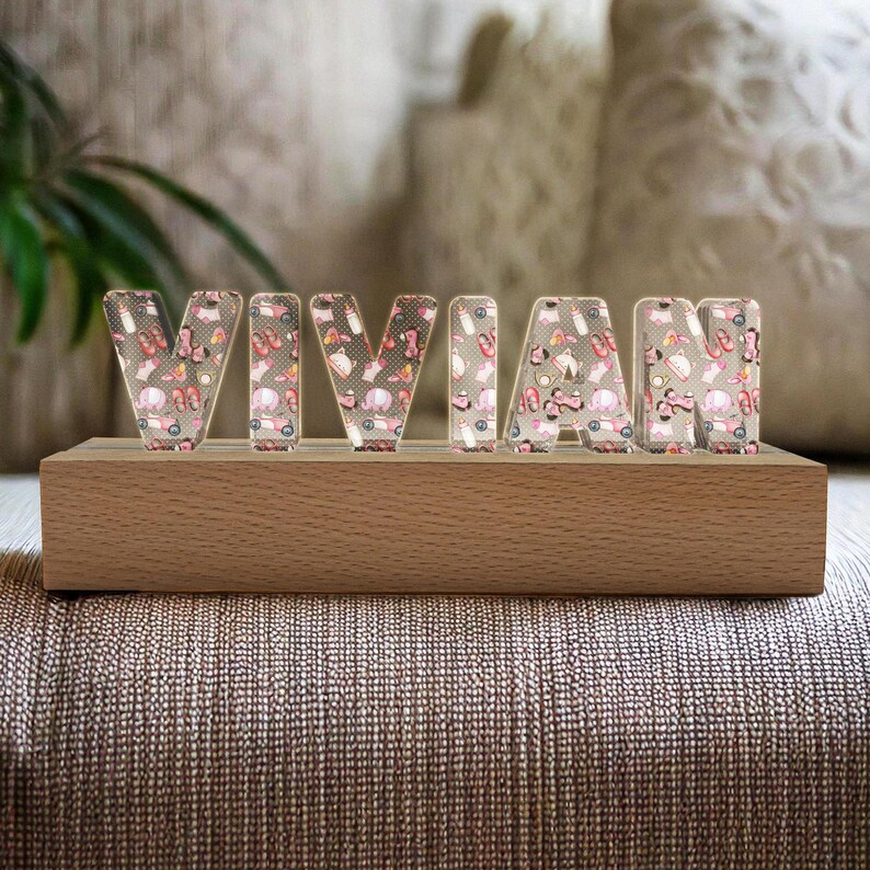 Light up LED Name Sign for Kids Personalized Acrylic Name Plate Night ...