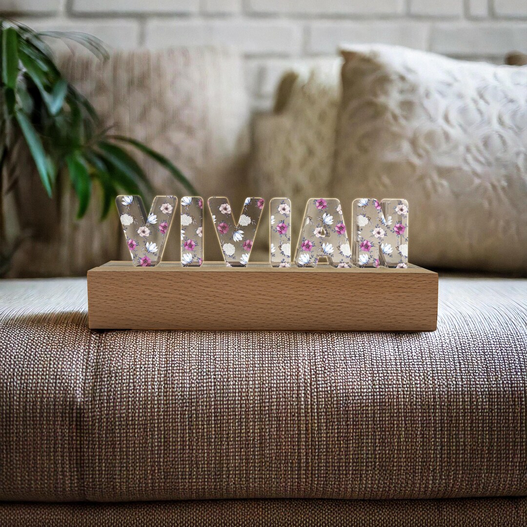 Teacher Appreciation Gift Personalized Acrylic Name Plate Floral Name ...