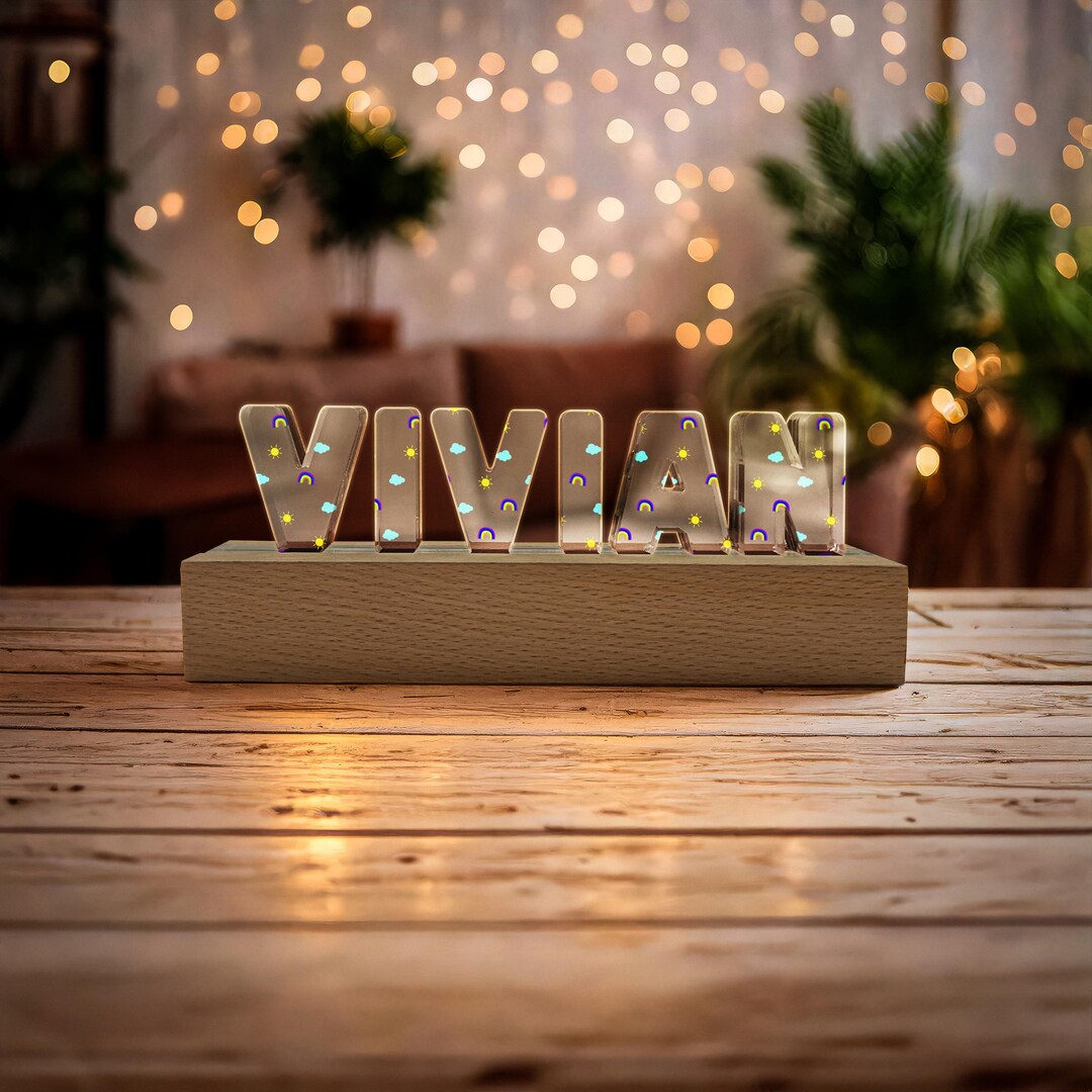 Light up Name Sign Acrylic Name Plate for Desk Personalized Led Name ...