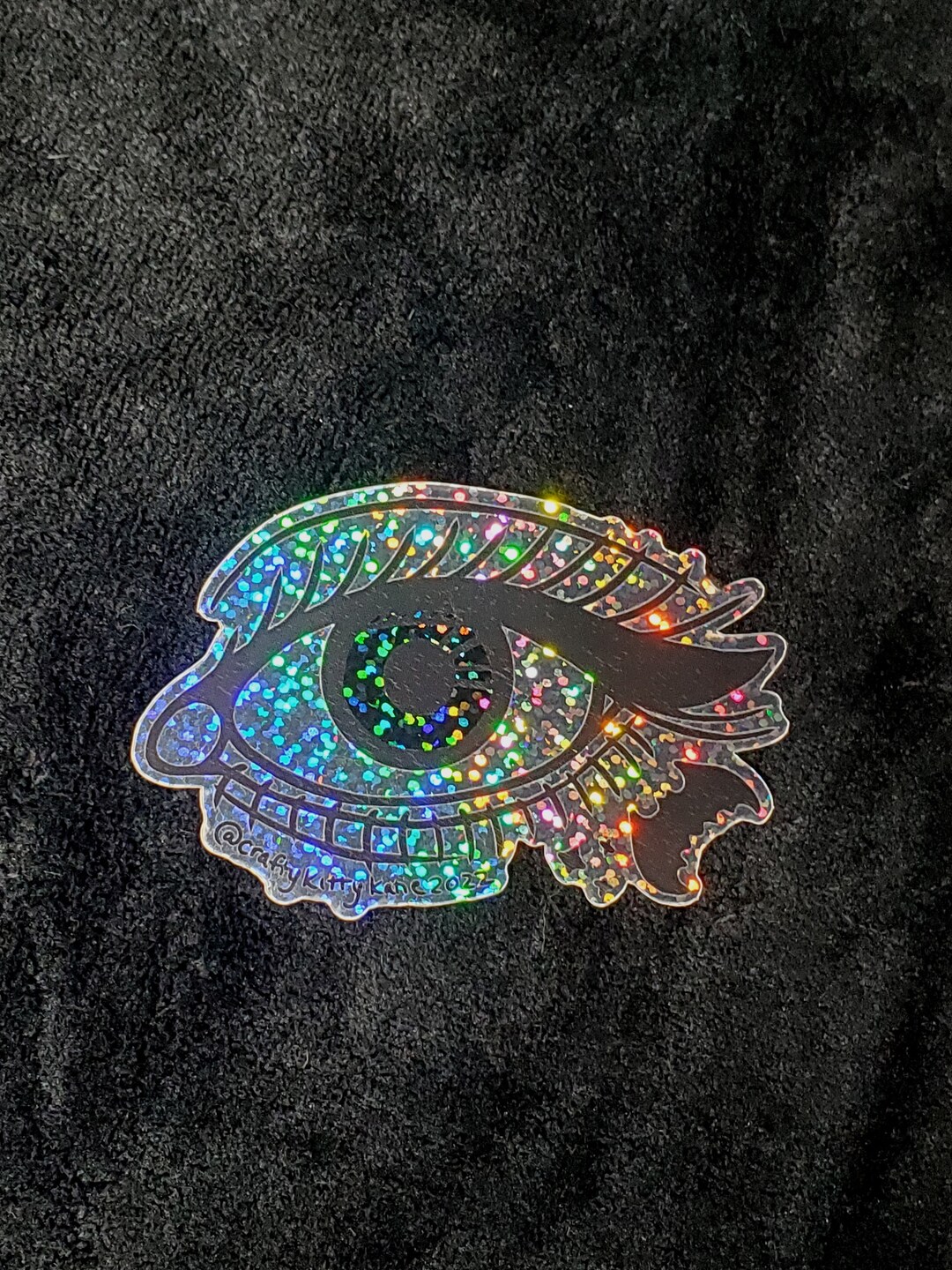 Batty Glitter Eye Sticker - Black Glitter Iris - Etsy