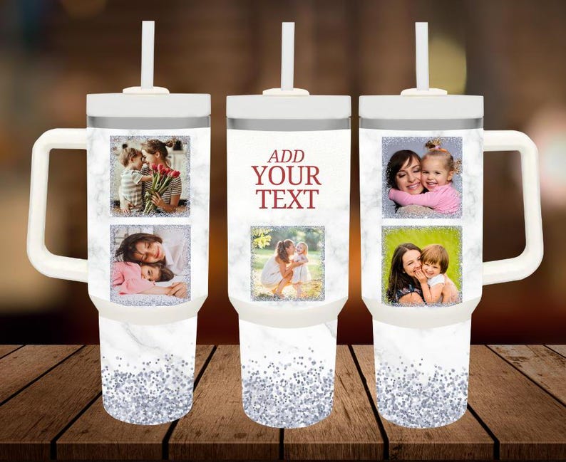Personalized Photo 40oz Tumbler Wrap: Glitter Design (digital Download ...