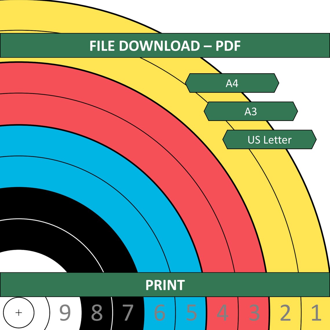 Fabbertargetface AW-C: Printable Target Face for Archery/blowgun ...