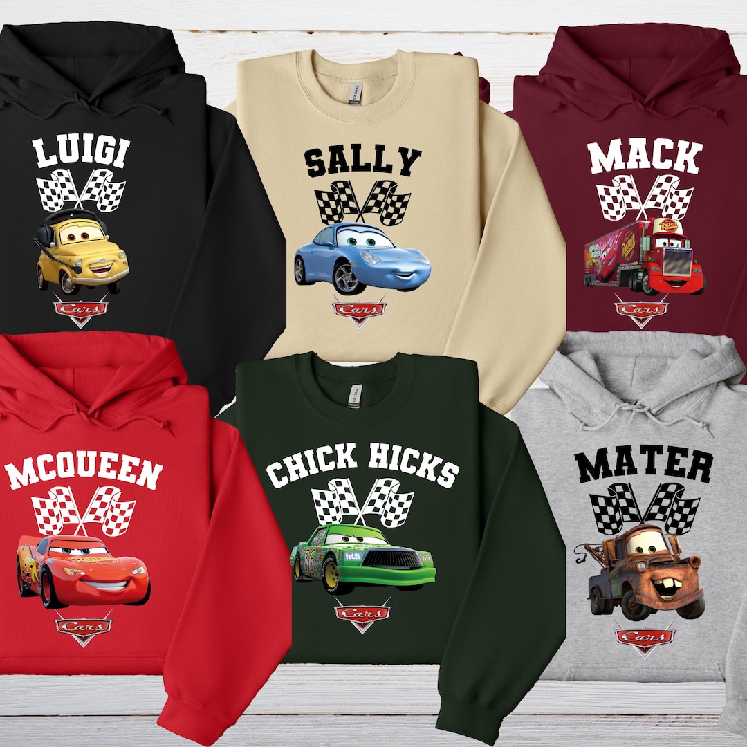 Disney Cars Sweatshirt, Lightning Mcqueen Hoodie, Sally, Mack, Mater ...