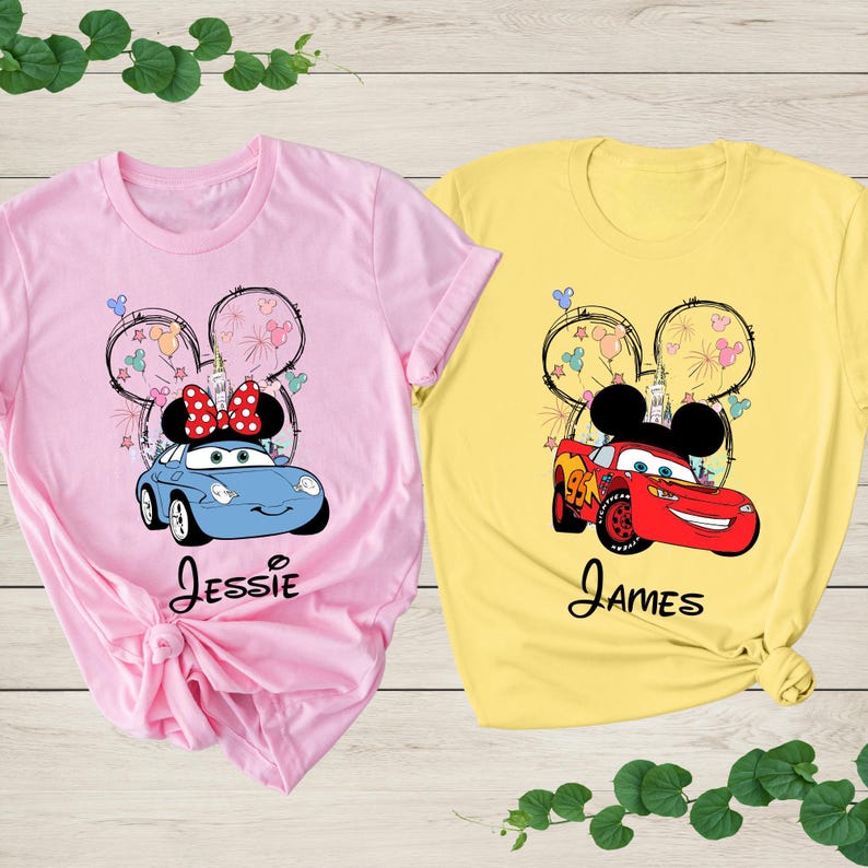 Disney Cars Custom Couple Matching Shirt, Mcqueen and Sally Matching ...