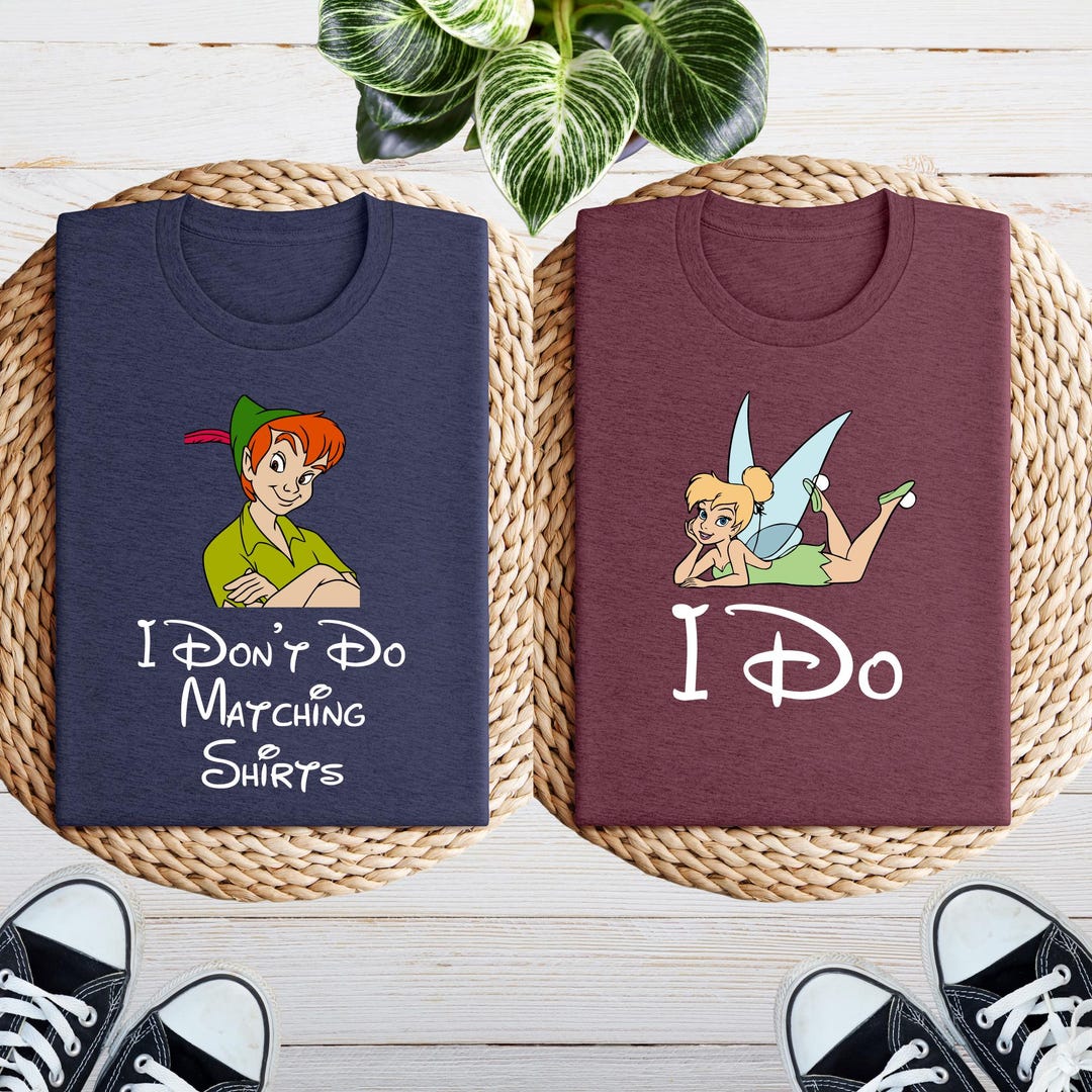 Tinkerbell Peter Pan Couple Shirt, Tinkerbell Shirt, Couples Disney ...