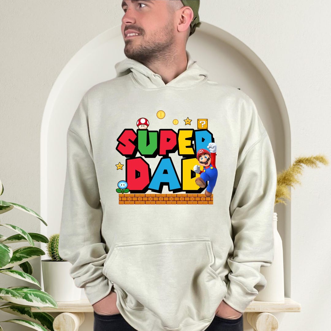 Super Mario Dad Sweatshirt, Father's Day Hoodie, Mario Party Gift ...