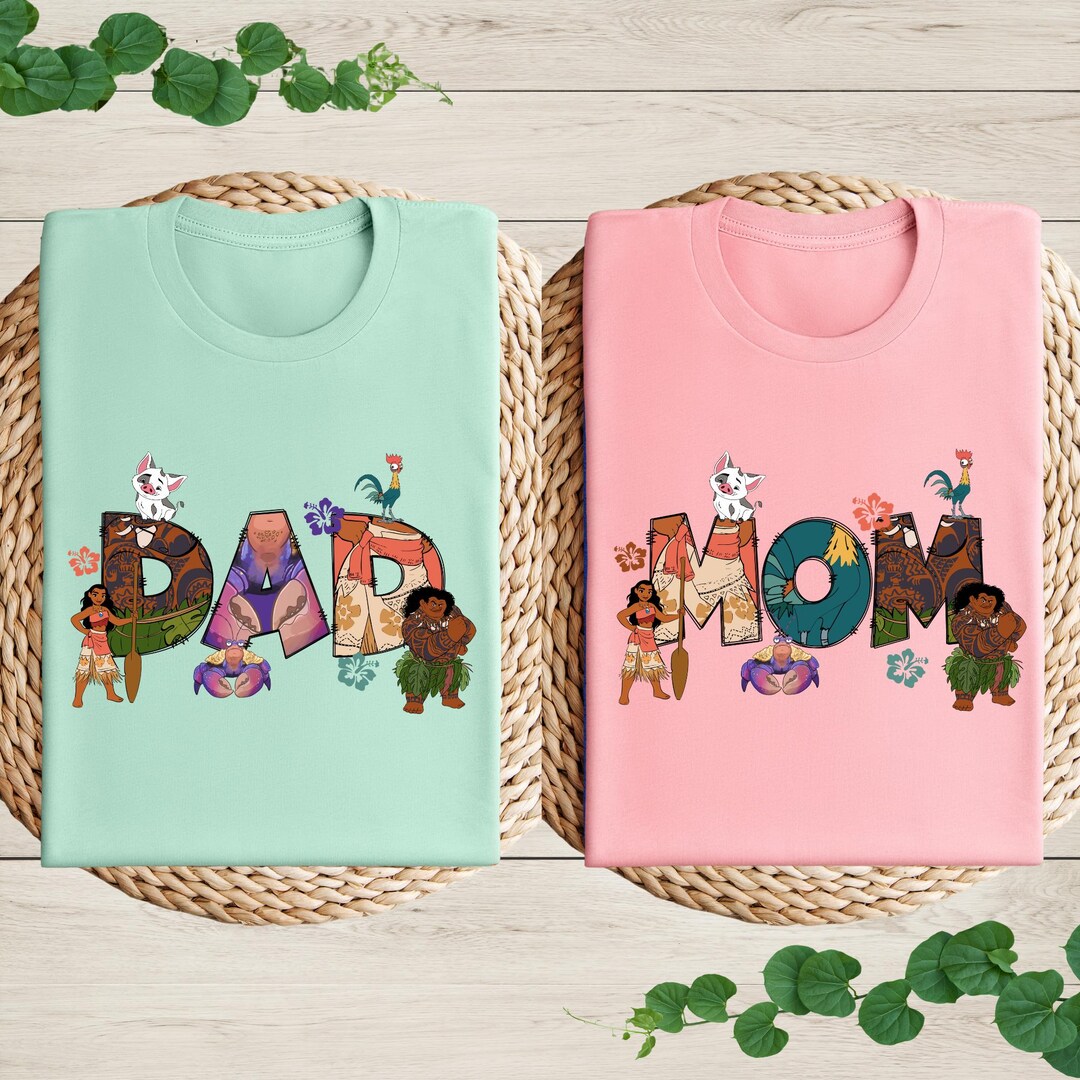 Disney Moana Mom Dad Shirt, Disney Moana Maui Matching Tee, Moana Movie ...