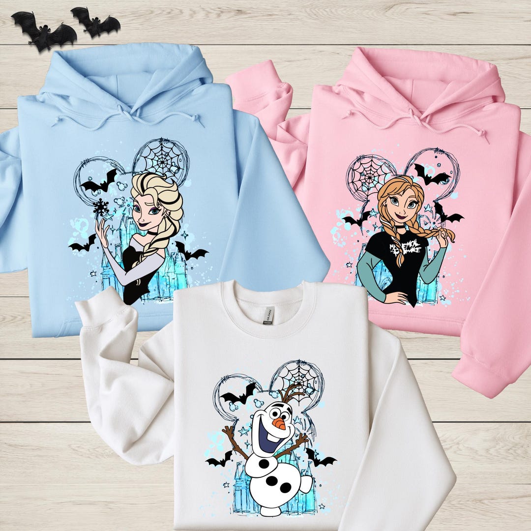 Disney Frozen Halloween Group Sweatshirt, Elsa Anna Olaf Halloween ...