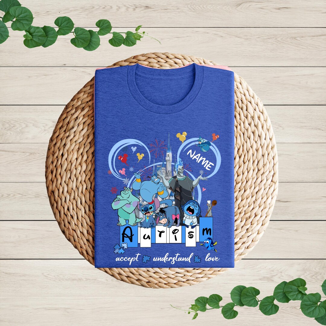 Disney Autism Awareness Shirt, Disney Characters Support Team Shirt, I ...