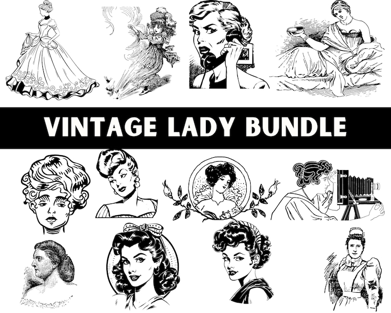 Vintage Art Deco Lady SVG Bundle: Gatsby Clipart (digital Download) - Etsy