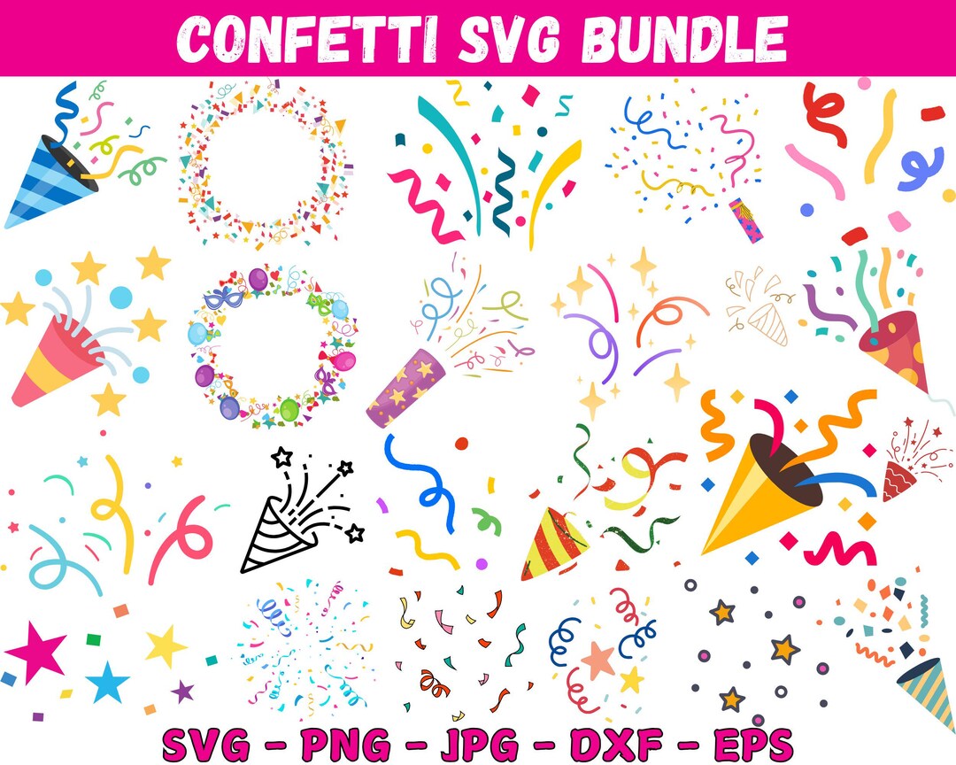 Confetti SVG Bundle: Birthday Party Clipart (digital Download) - Etsy