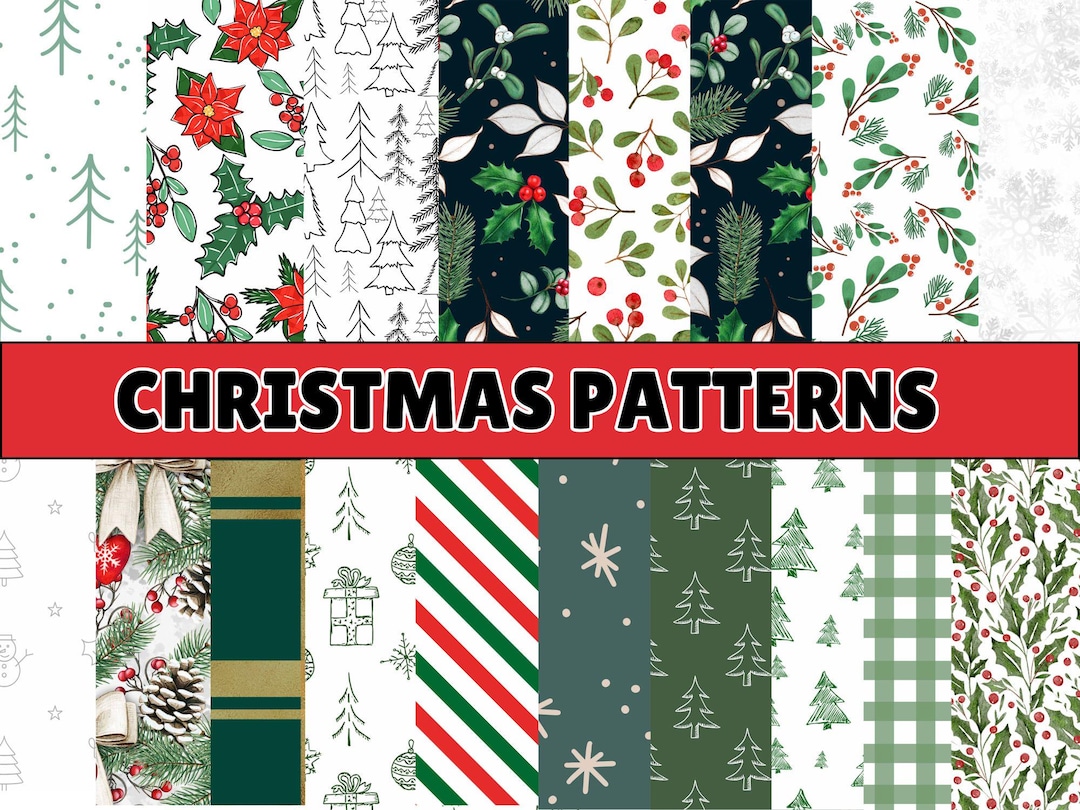 Christmas Digital Paper Pack: Seamless Holiday Patterns (JPG) - Etsy