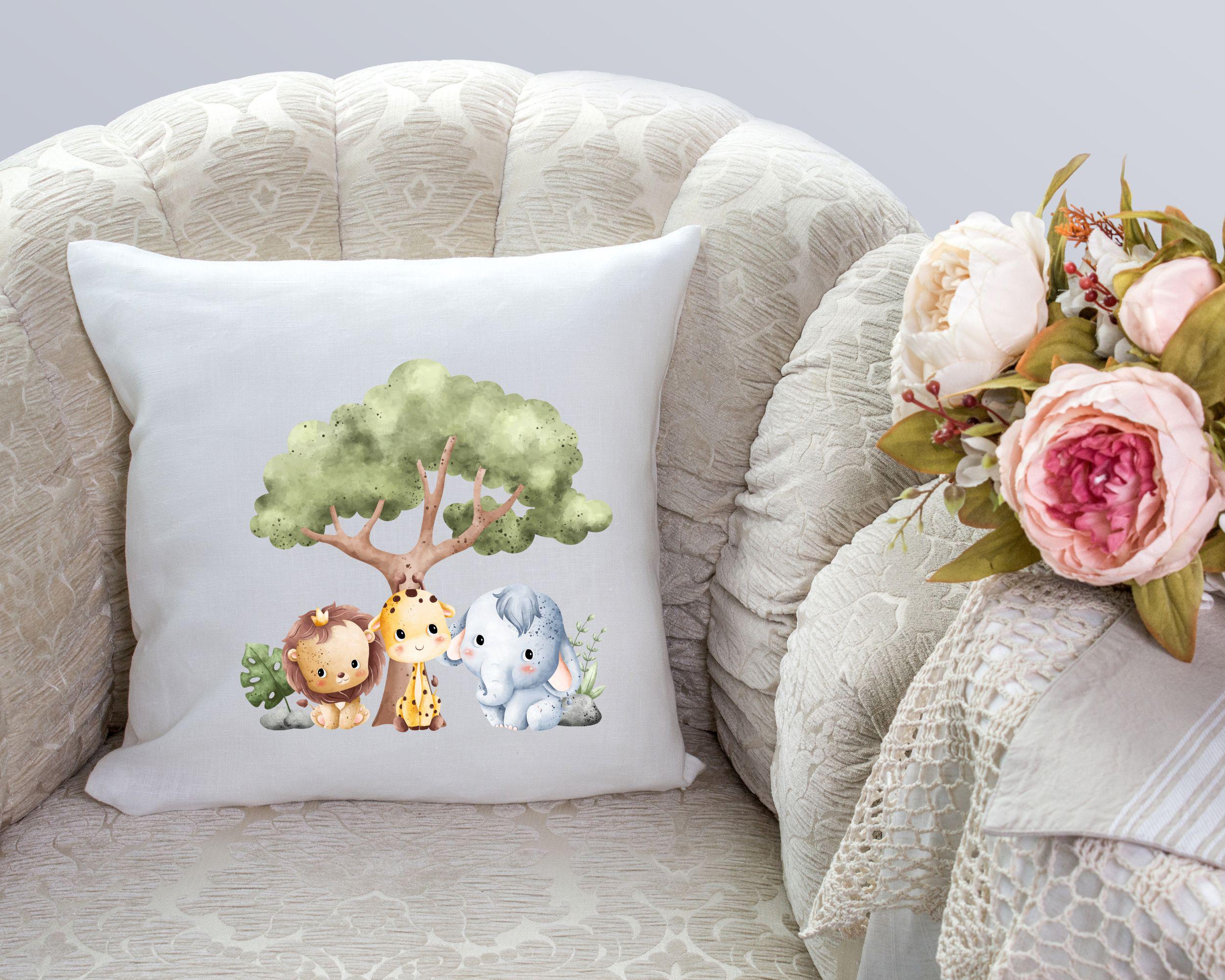 Watercolor Safari Animals Clipart: Baby Shower PNG JPG (digital ...