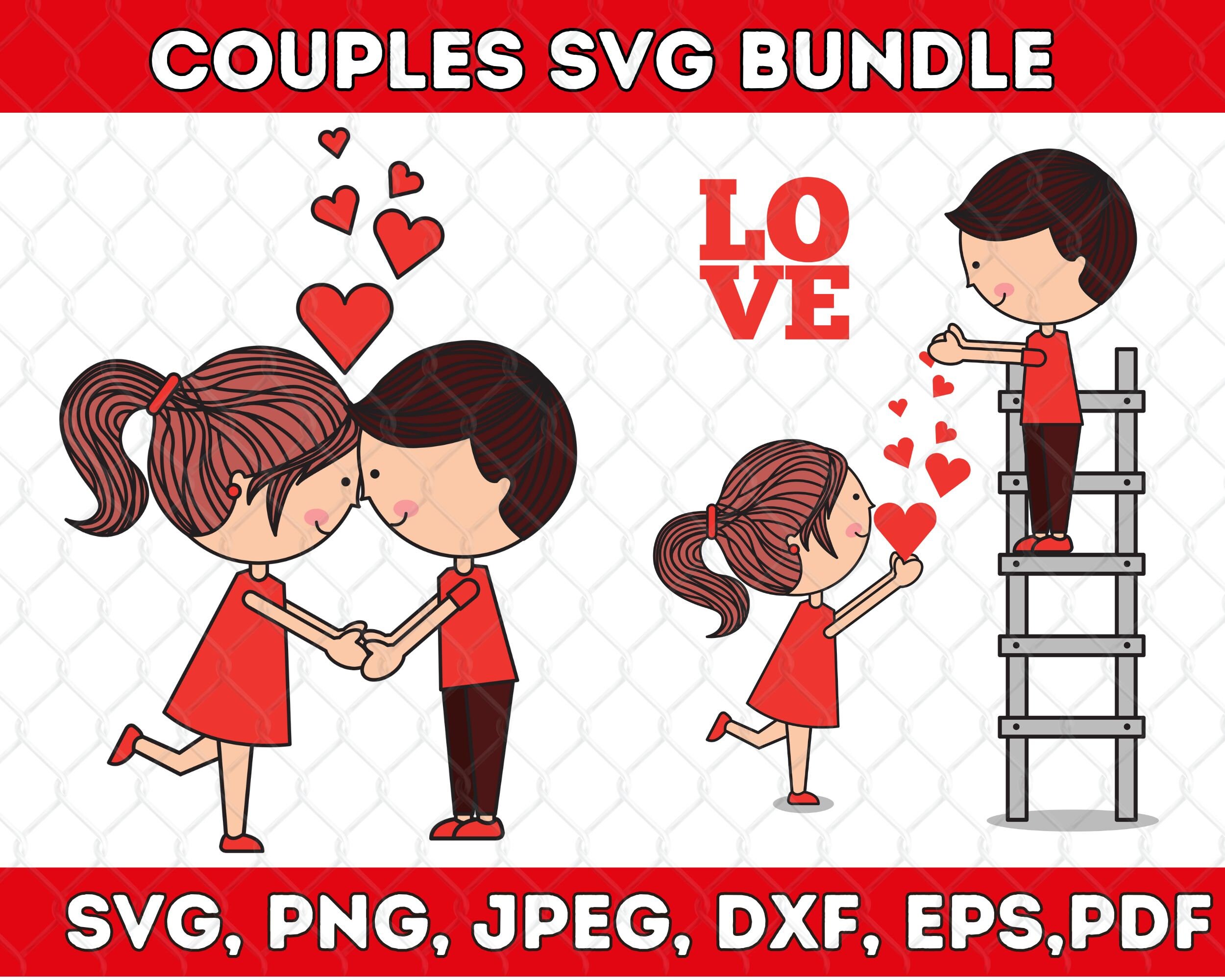 Couple SVG Bundle Couple PNG Bundle Couple Clipart Couple SVG Cut Files ...
