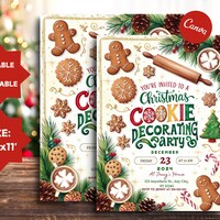 Editable Christmas Cookie Instructions Card Template, Editable Cookie ...
