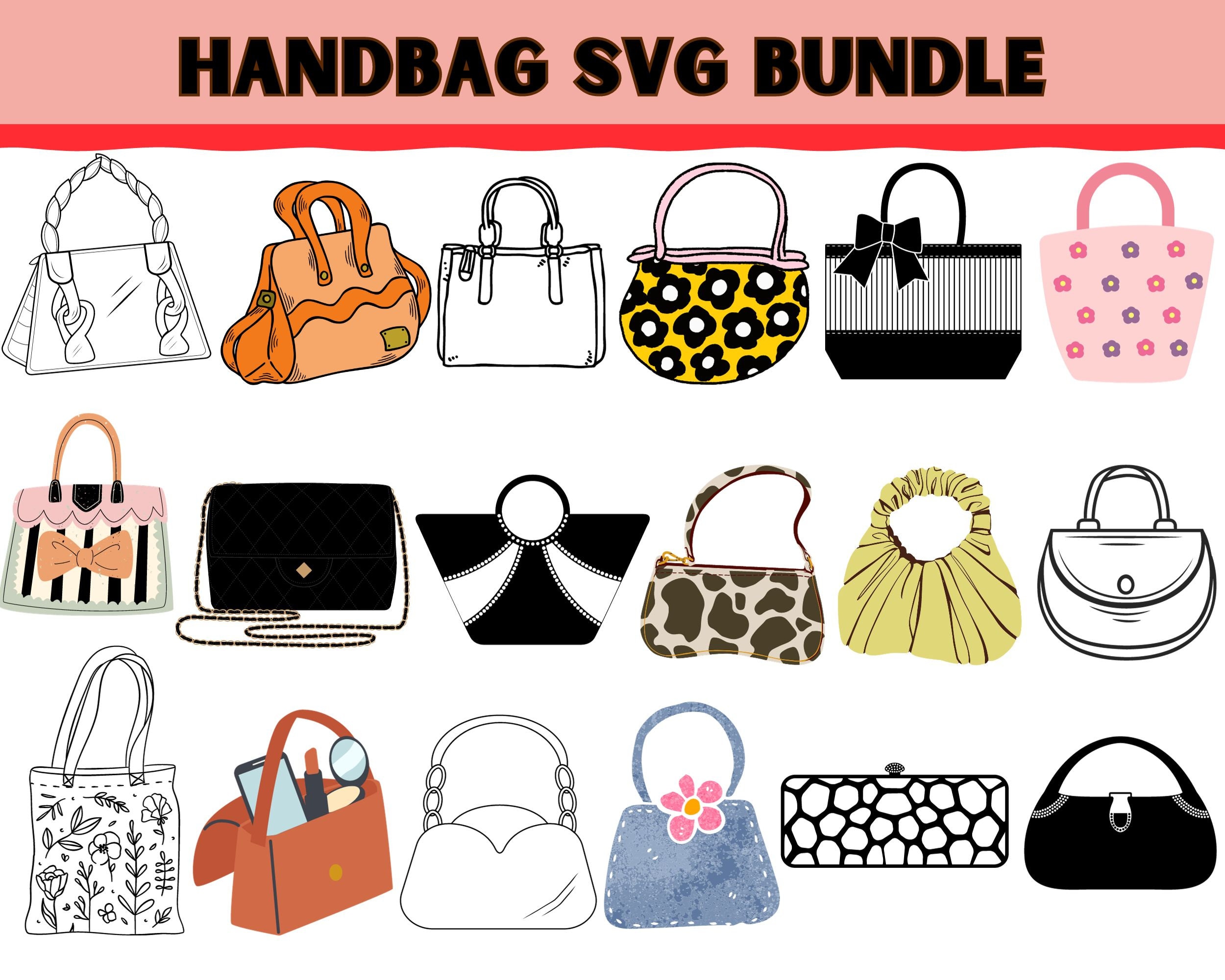 Handbag Svg, Handbag Silhouette, Ladies Purse Svg, Woman Handbag Svg ...