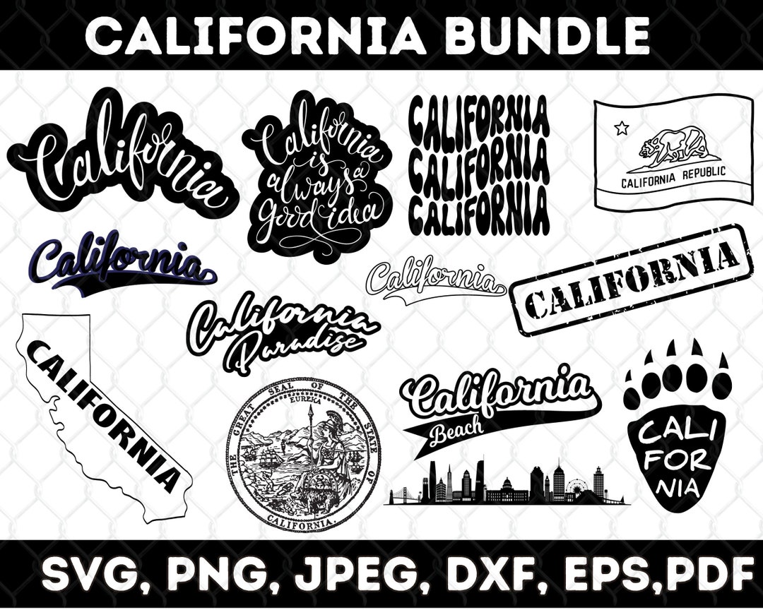 California Svg, California Silhouette, California City Svg, the Golden ...