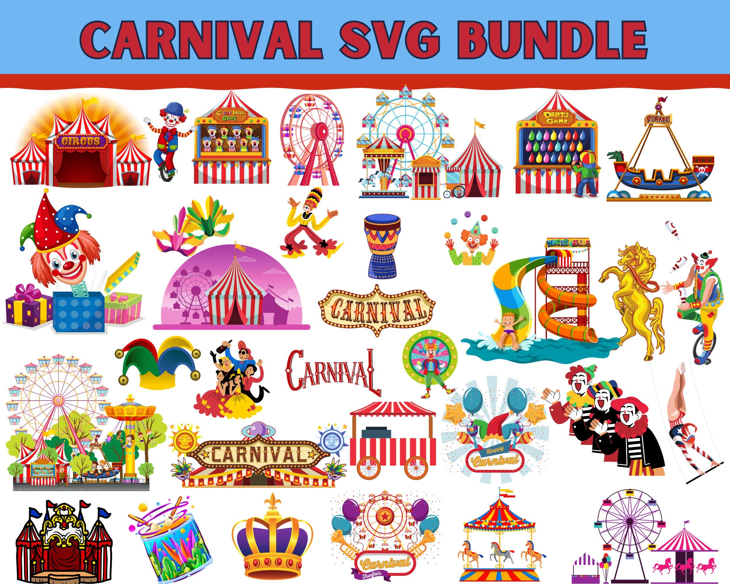 Carnival Svg| Circus Svg Bundle| Mega Carnival Svg Bundle| Carnival Png ...