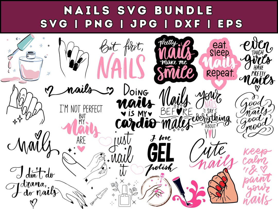 Nail Tech SVG Bundle: Nail Art Designs (digital Download) - Etsy