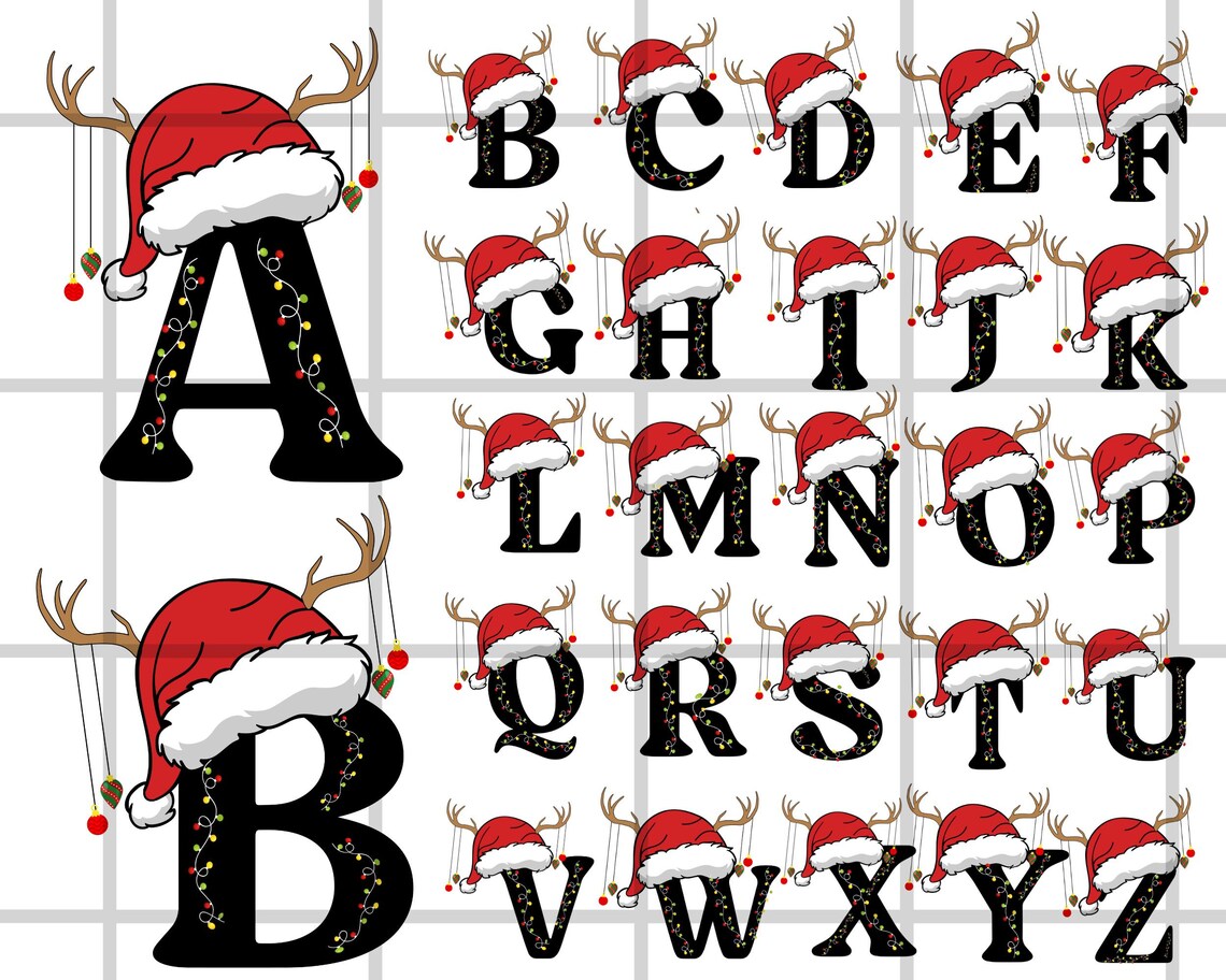 Christmas Alphabet SVG Bundle, A-Z Letters Svg for Cricut, Silhouette ...