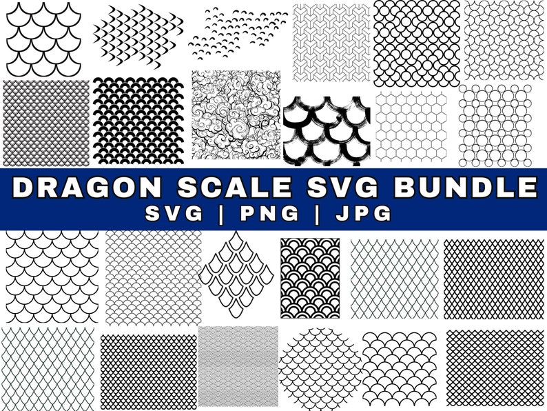 Dragon Scale SVG Bundle, Dragon Scale Dxf, Dragon Scale Png, Dragon ...