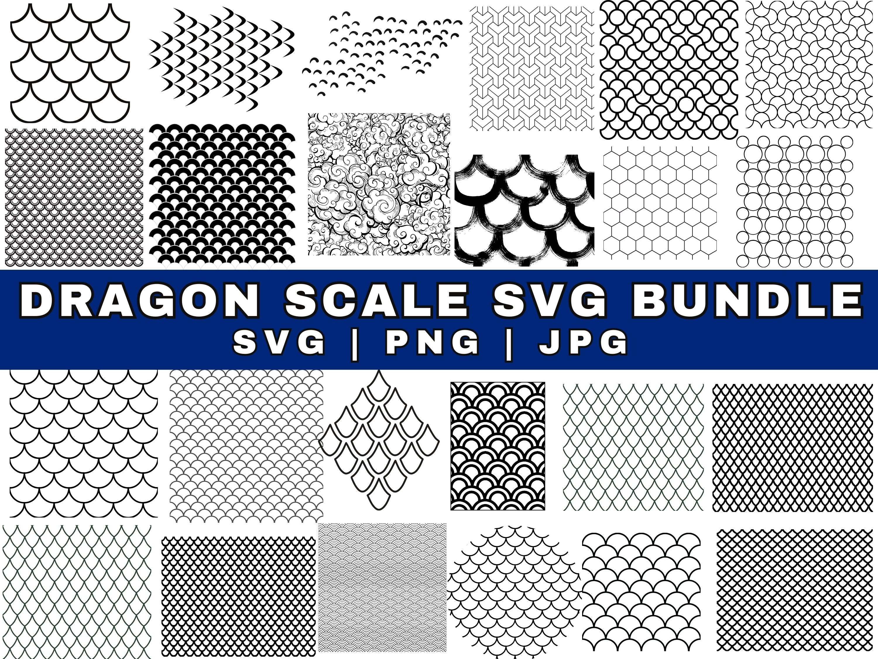 Dragon Scale SVG Bundle, Dragon Scale Dxf, Dragon Scale Png, Dragon ...