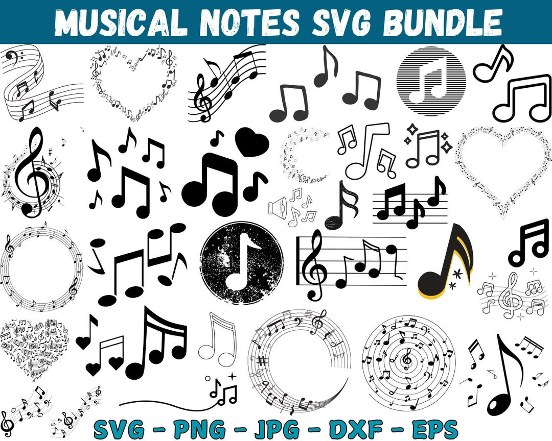 Music Notes SVG Bundle, Music Notes Png Clipart, Musical Notes Vector ...
