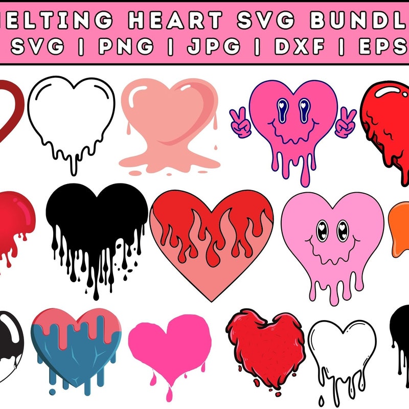 Dripping Heart Svg - Etsy