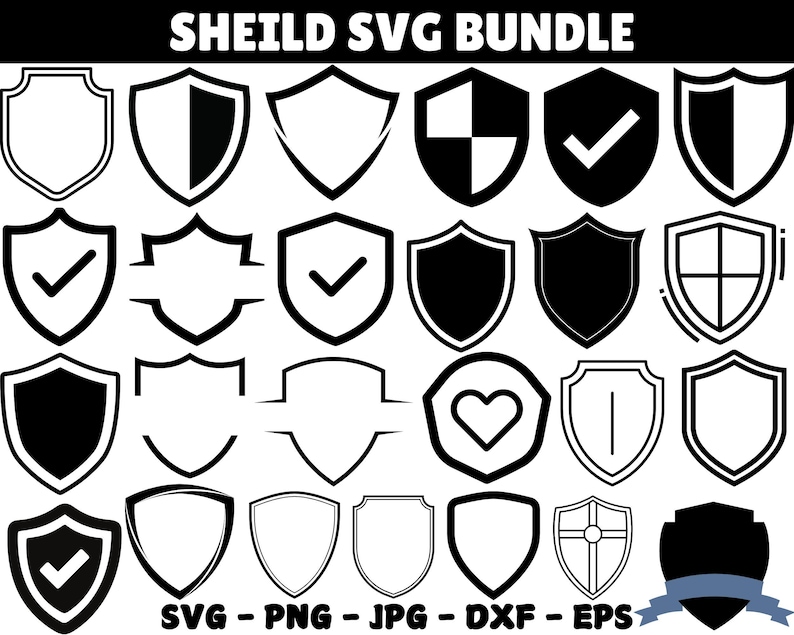 Shield SVG Bundle, Shield PNG Bundle, Shield Clipart, Shield SVG Cut ...