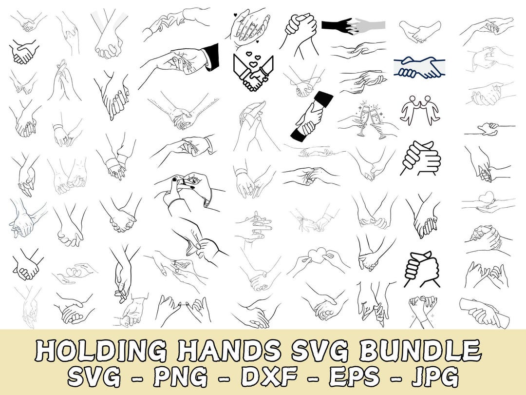 Holding Hands SVG Bundle, Holding Hands PNG Bundle, Holding Hands ...
