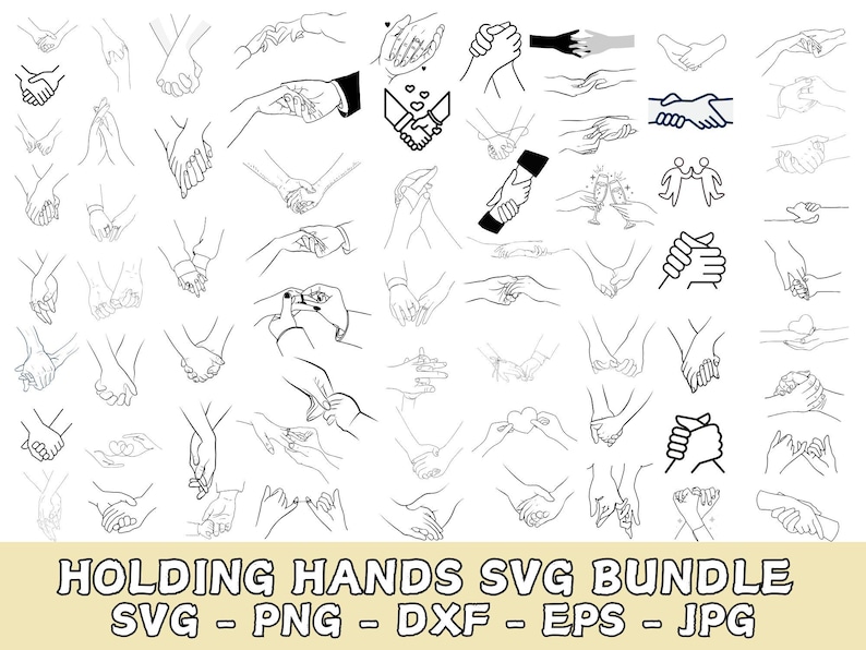 Holding Hands SVG Bundle, Holding Hands PNG Bundle, Holding Hands ...