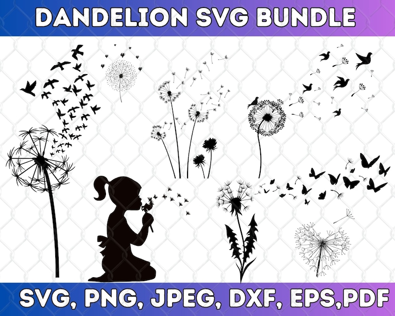 Dandelion SVG, Dandelion Svg Bundle, Dandelion Vector, Dandelion Cricut ...
