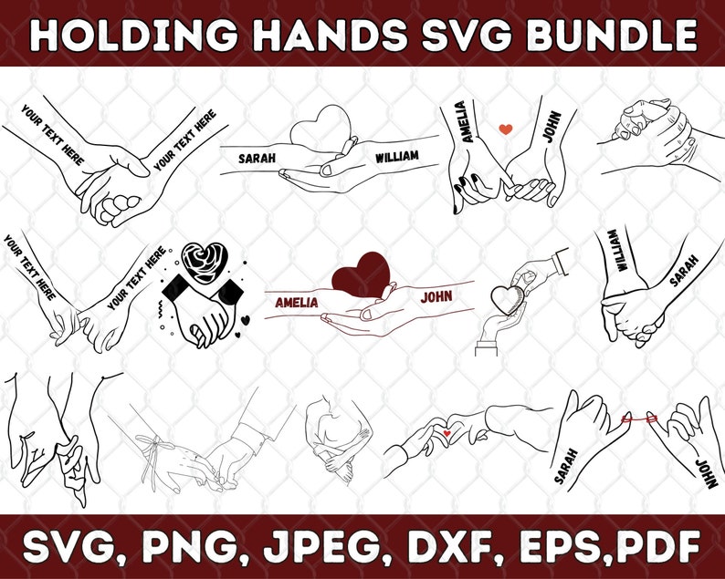 Holding Hands SVG, Pinky Hold, Love, SVG Cut File, Customize With Your ...