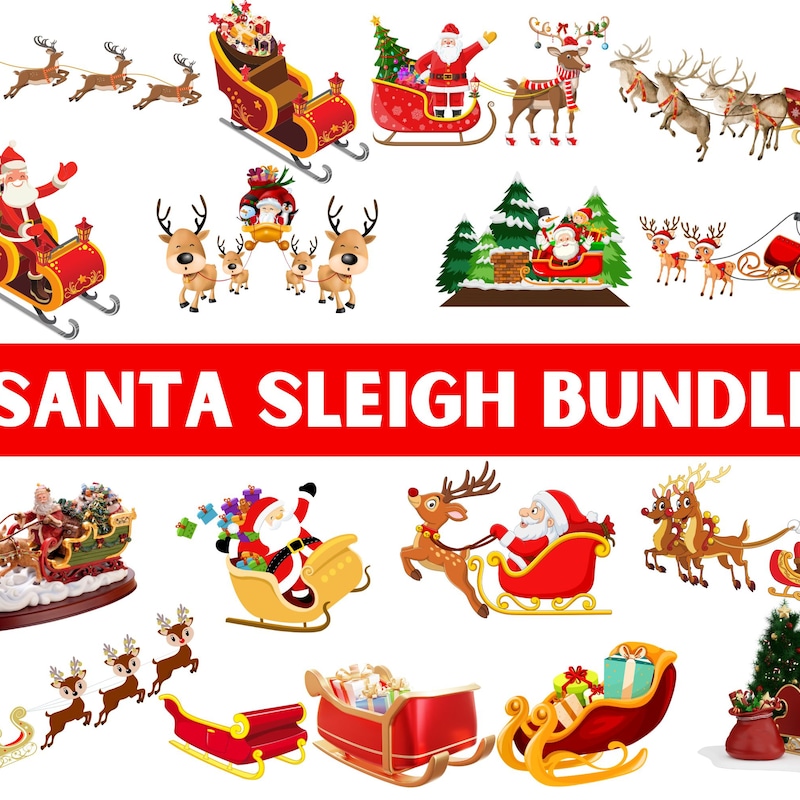 Santa and Reindeer Svg - Etsy