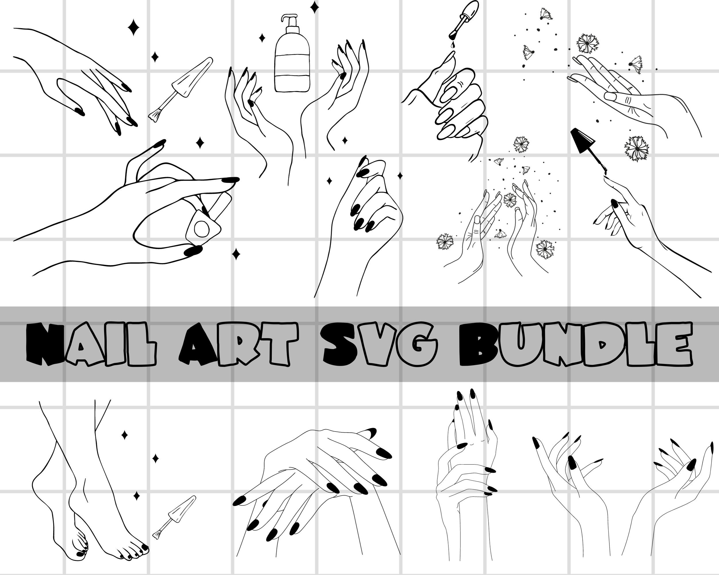 Nail Tech SVG Bundle, Nail Artist SVG Cut File, Girl Hand Svg, Nail Art ...