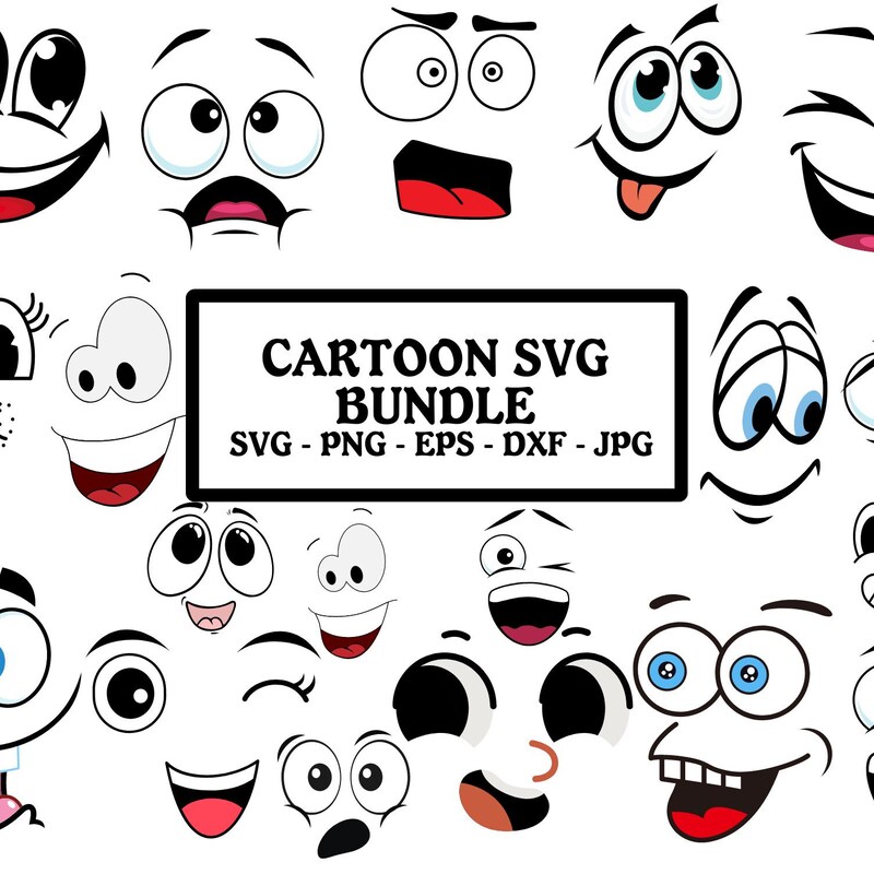 Cartoon Faces Svg - Etsy