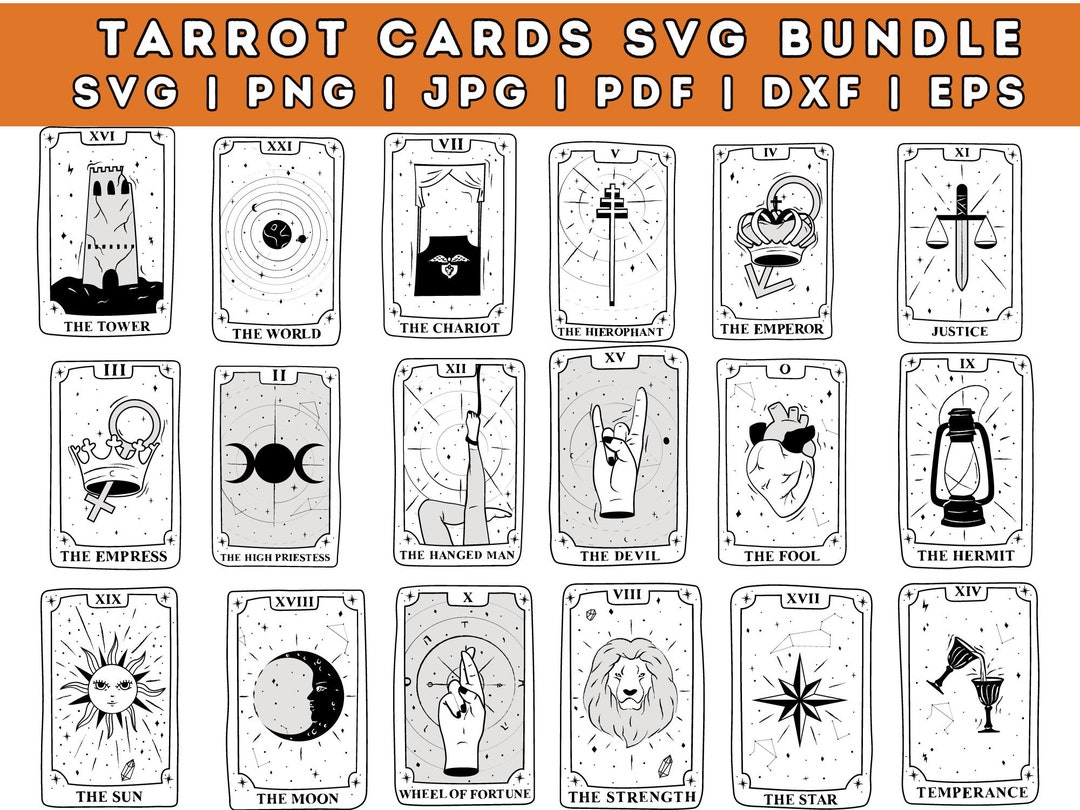 Tarot Cards Svg, Witch Tarot Svg, Major Arcana Svg, Celestial Tarot Svg ...