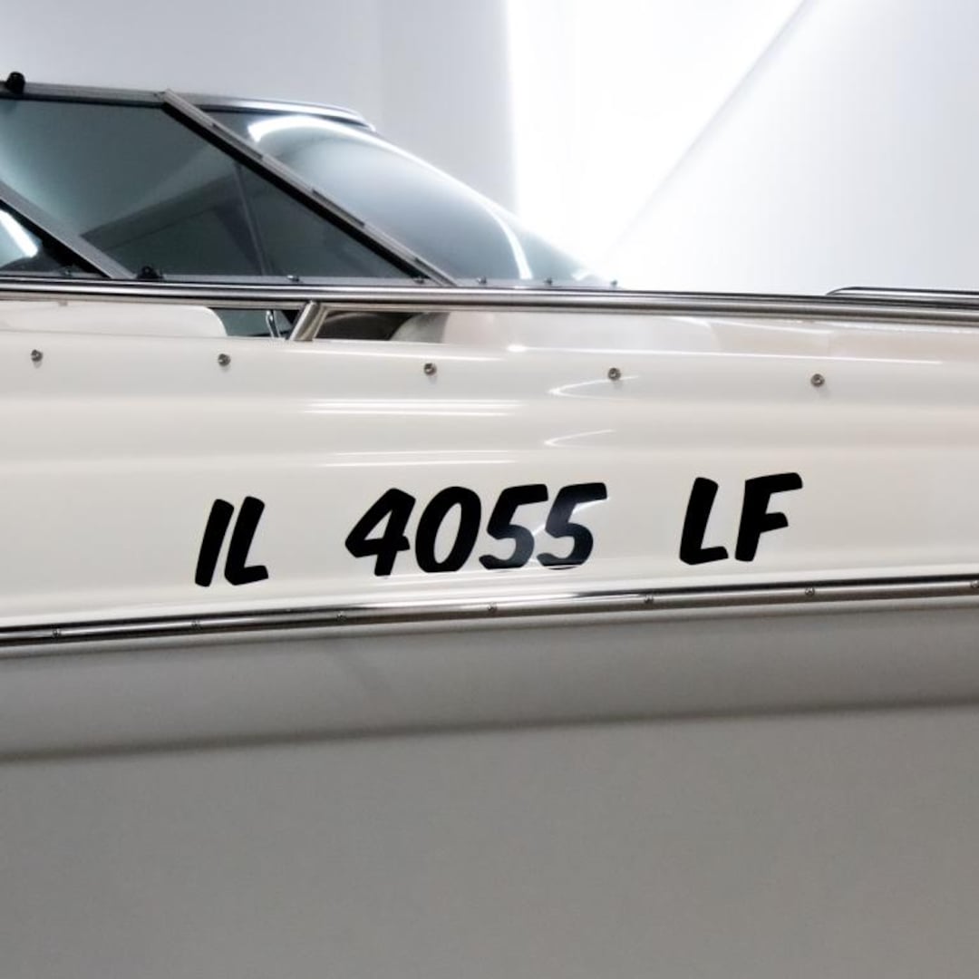 Personalized Boat Registration Decals (2-pack) - Custom Marine ...