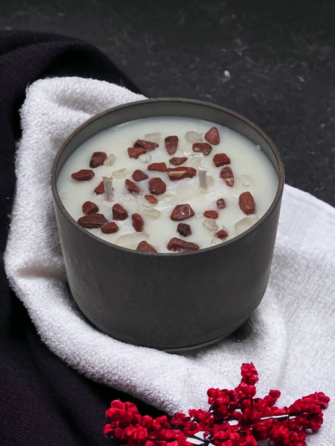 Scented Crystal Infused Candle 8oz - Etsy