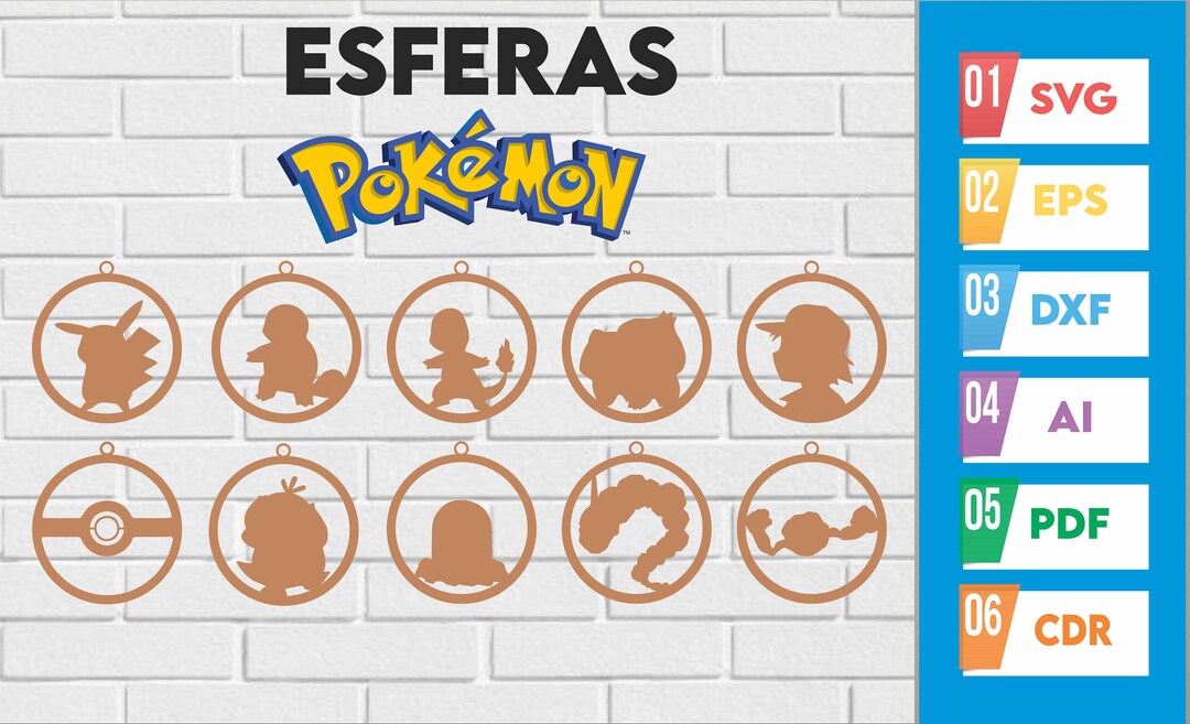 30 Pokémon Spheres Laser Cutting Files for Christmas Ornaments ...