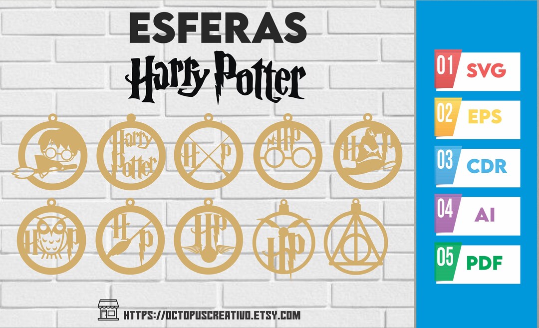 40 Harry Potter Spheres, HP Wizard Magic, Christmas Ornaments SVG Laser ...