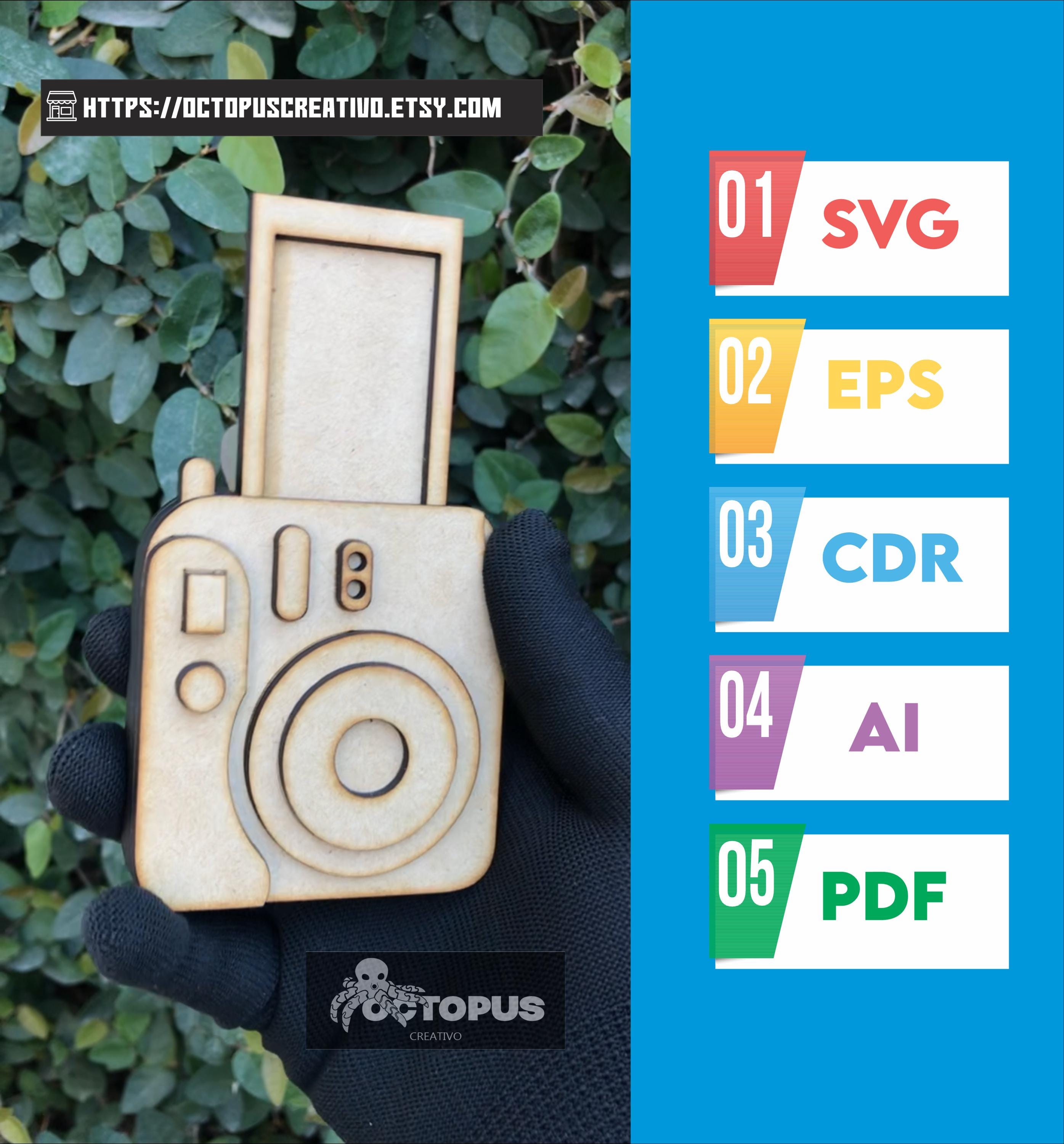 Instax Mini Camera Keychain SVG CDR EPS Laser Cut Photographic Gift - Etsy